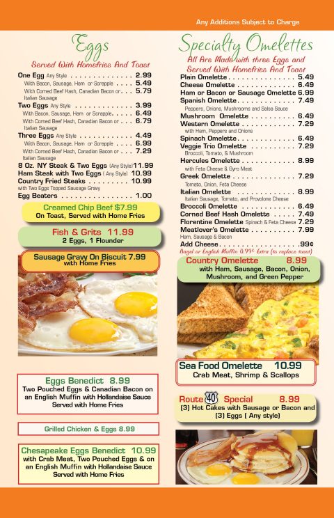 Our Menu - Route 40 Diner