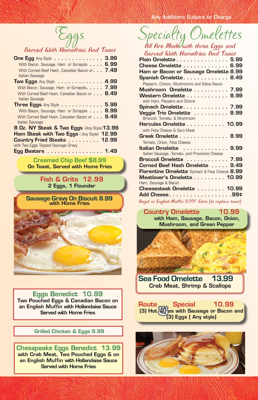 Our Menu - Route 40 Diner
