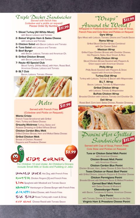Our Menu - Route 40 Diner